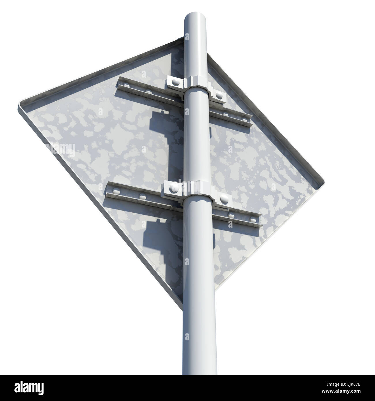 Square road sign. Rear view. Isolated Stock Photo - Alamy