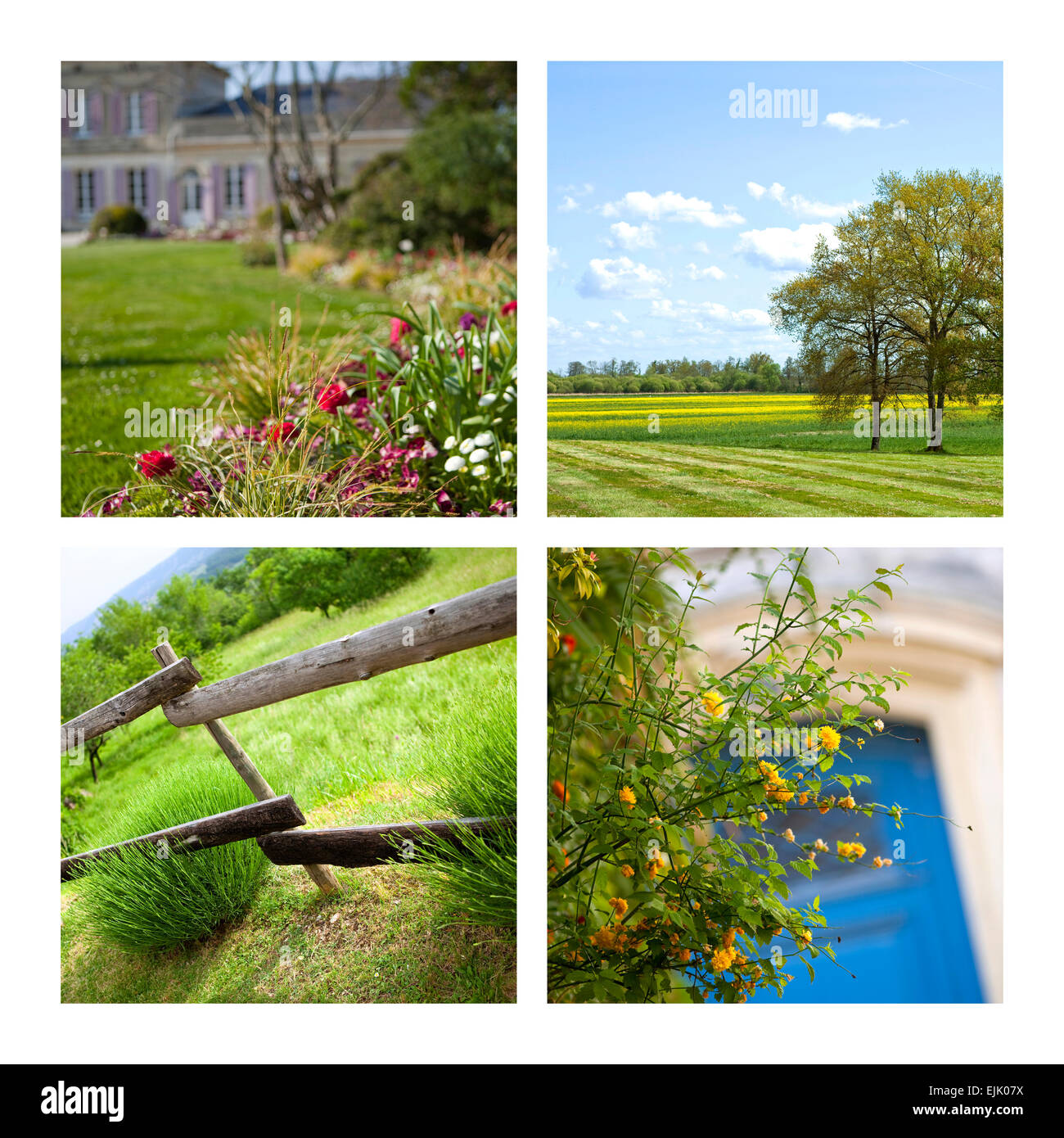 Collage of parks and flowers Stock Photo - Alamy