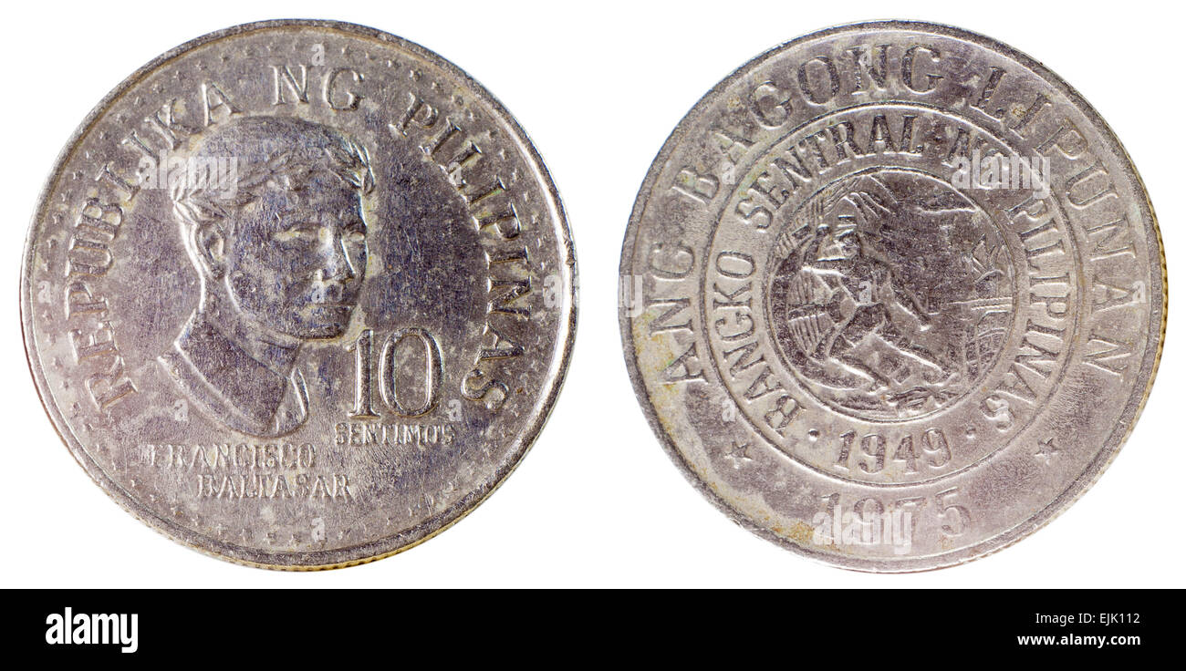 old coin of philippines isolated on white background Stock Photo - Alamy