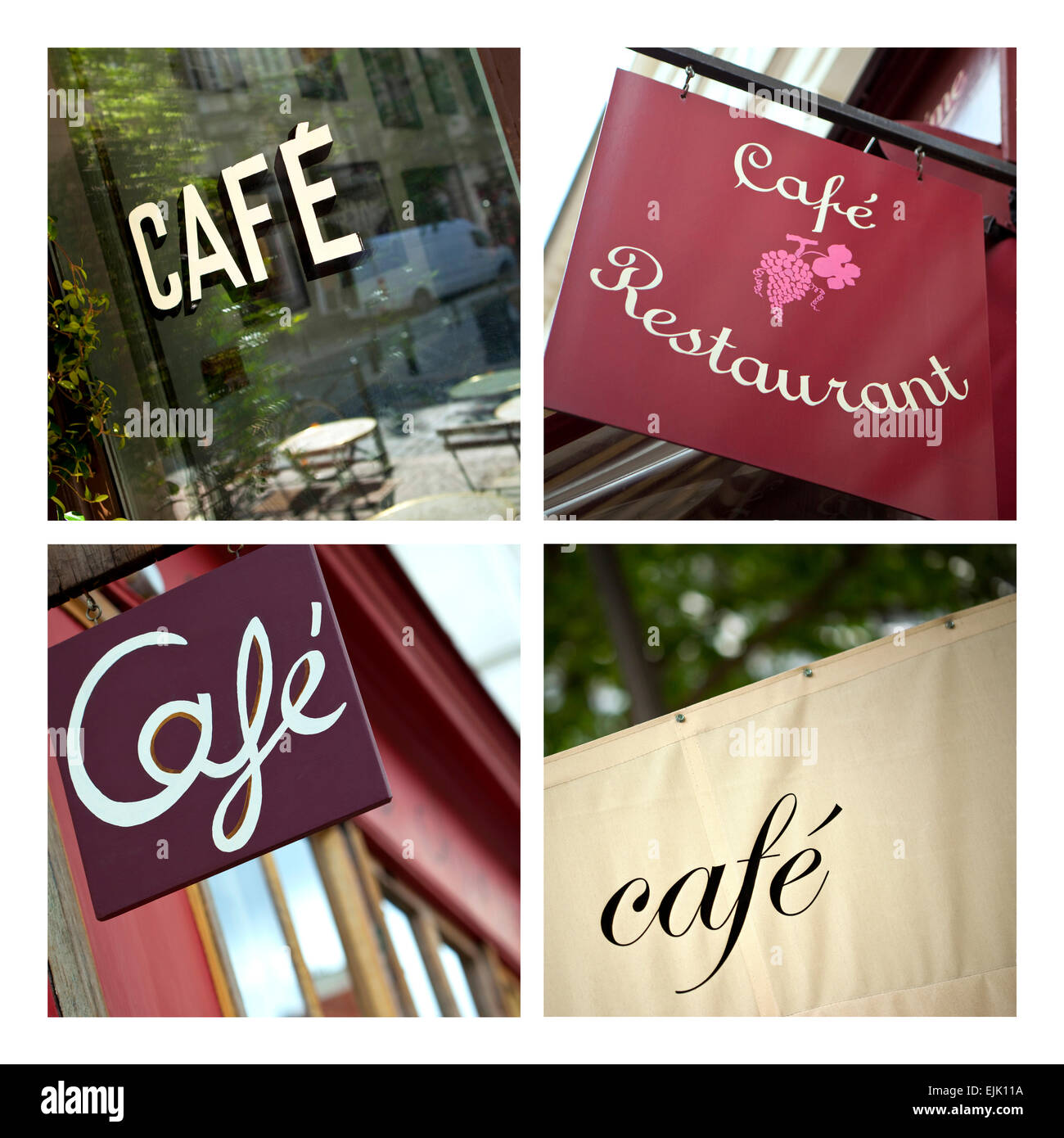 Collage of French cafe and bistro Stock Photo - Alamy