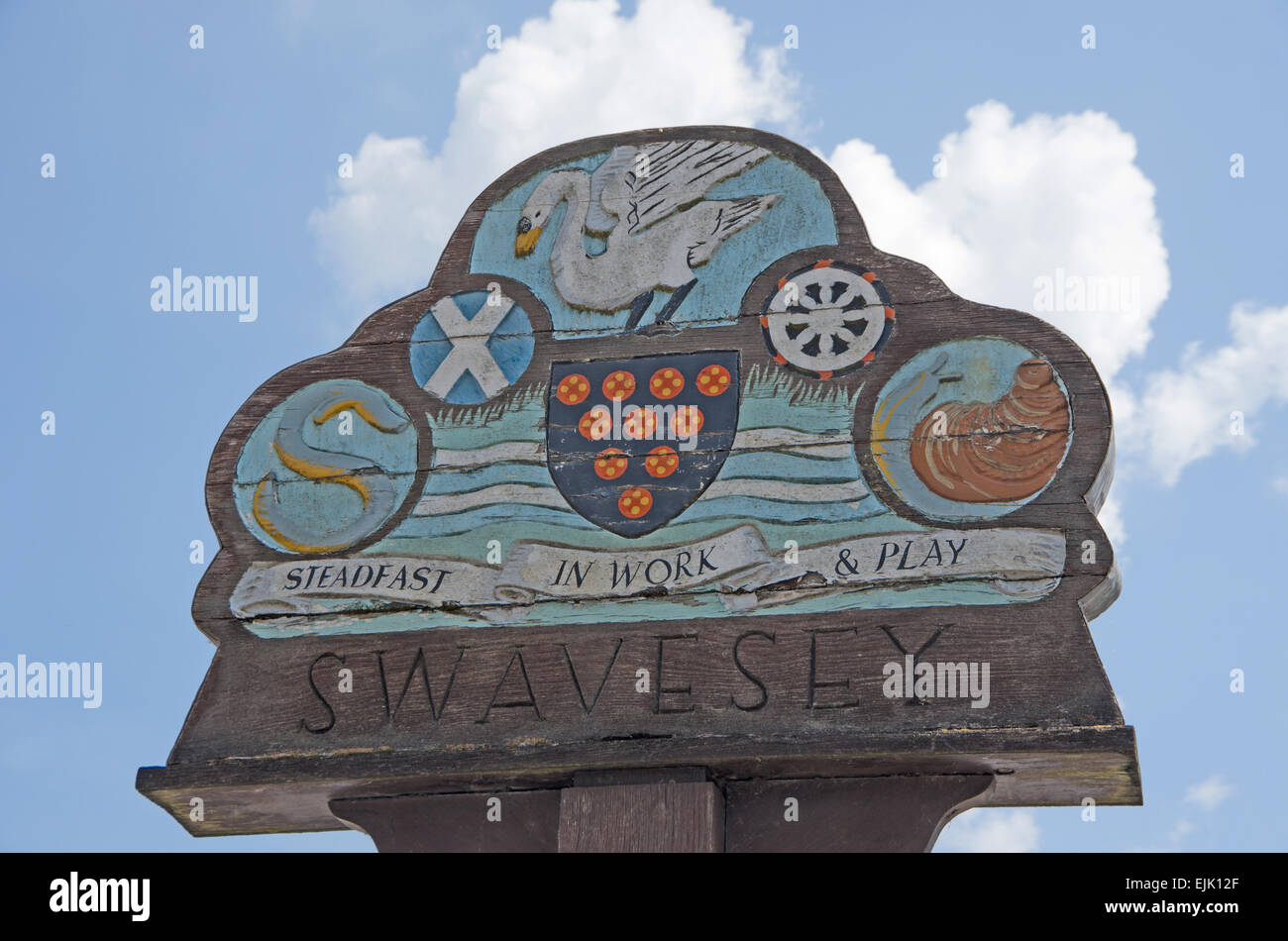 Swavesey Village Sign, Cambridgeshire Stock Photo - Alamy