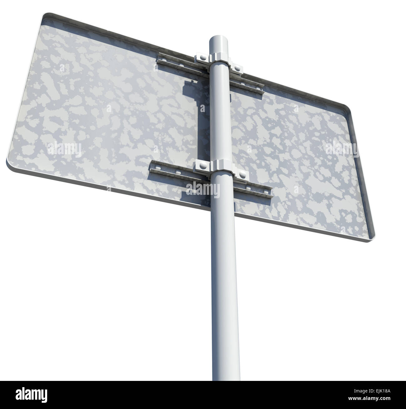 Rectangle road sign. Rear view. Isolated Stock Photo - Alamy