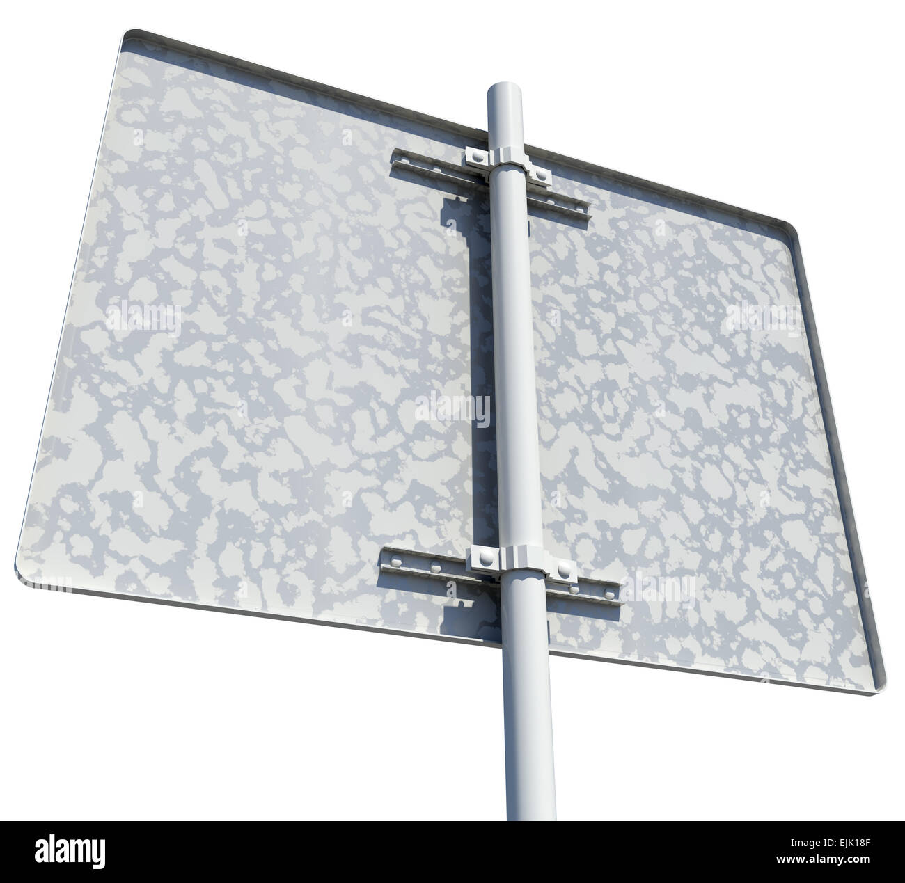 Rectangle road sign. Rear view. Isolated Stock Photo - Alamy