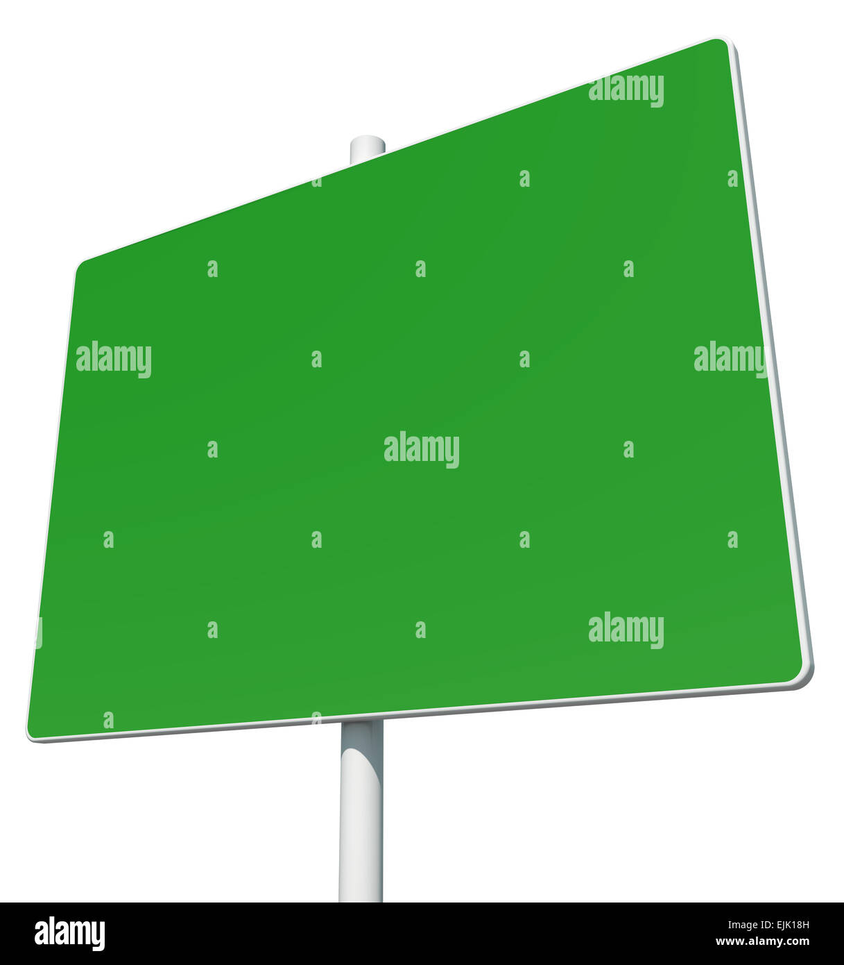 Big rectangle green road sign. Isolated Stock Photo - Alamy