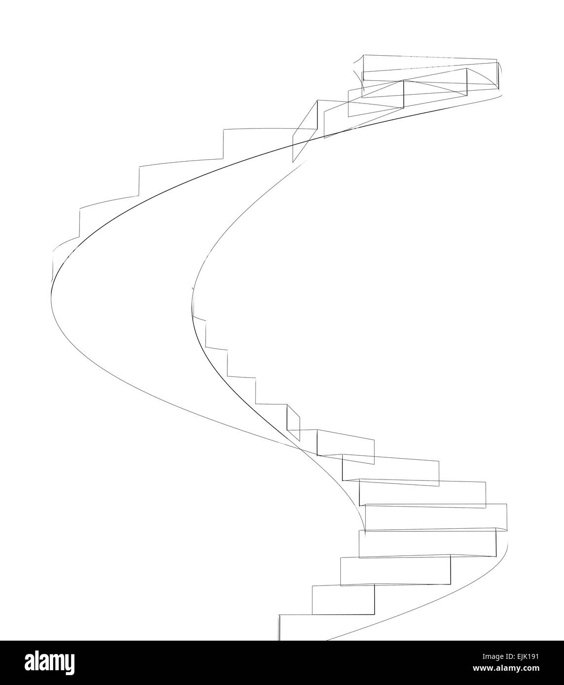 Abstract spiral structure perspective wire frame hi-res stock ...