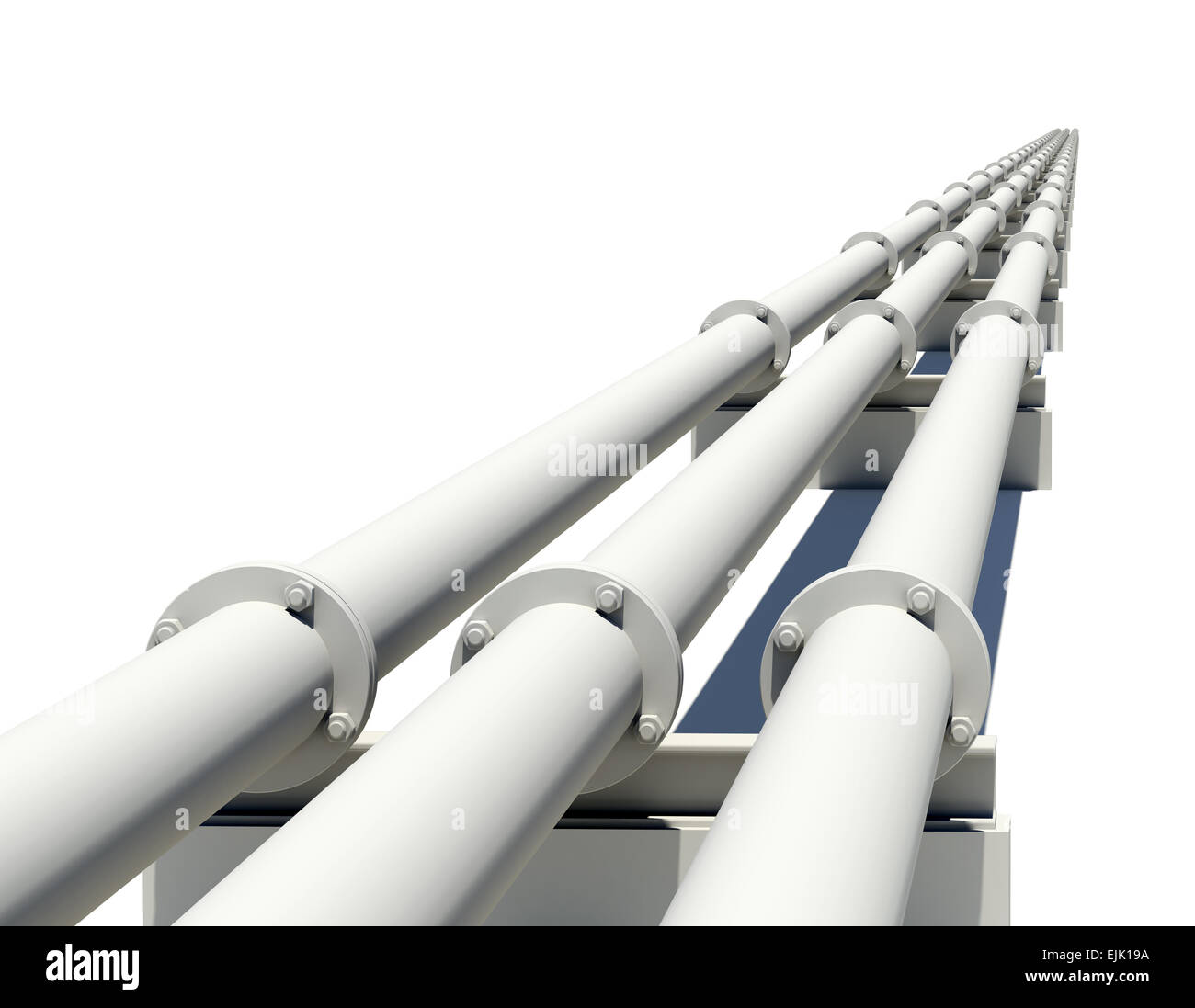 Three industrial pipes stretching into distance. Isolated Stock Photo ...