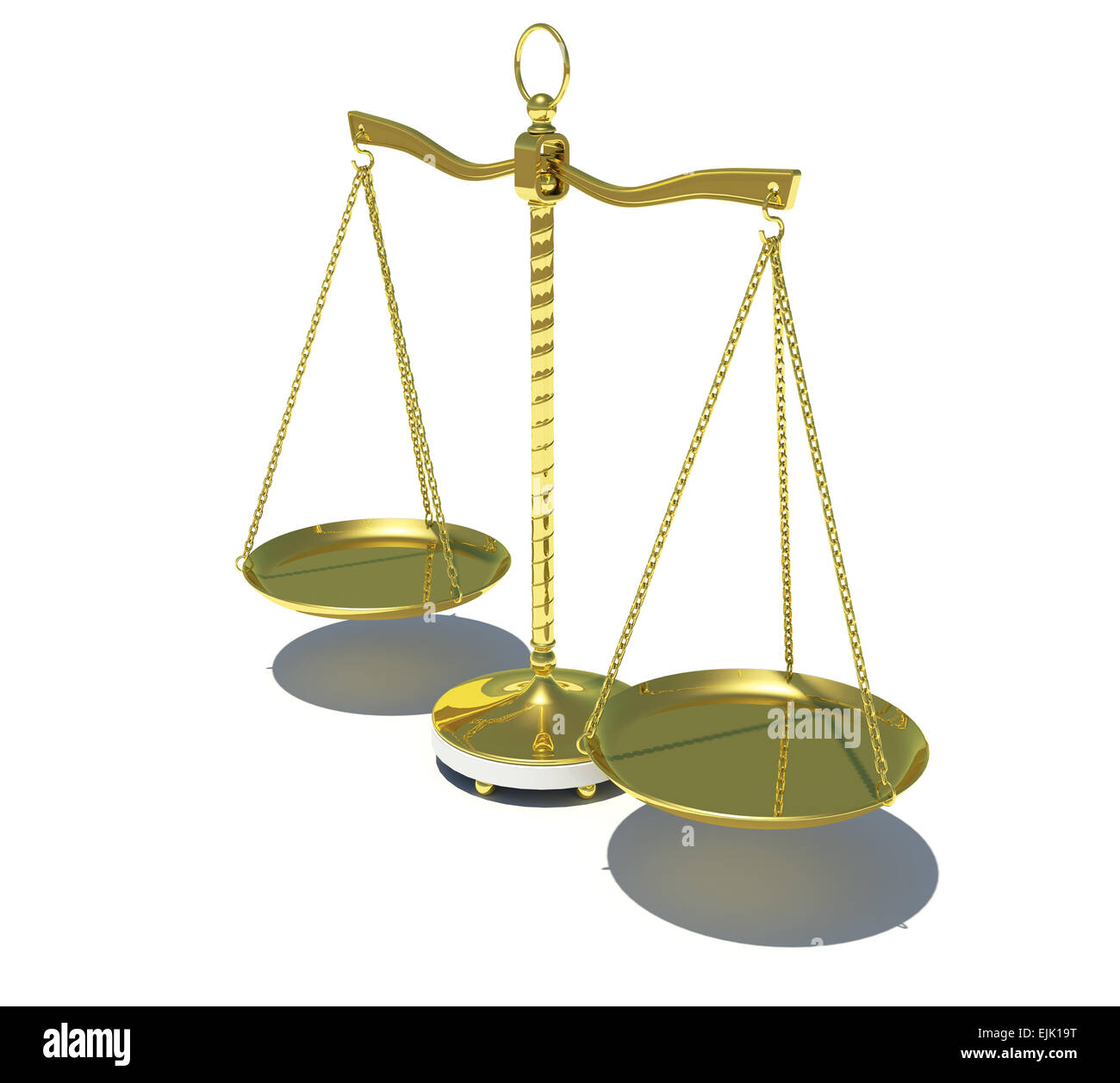 Gold beam balance with shadow. Classical style. Isolated Stock Photo ...