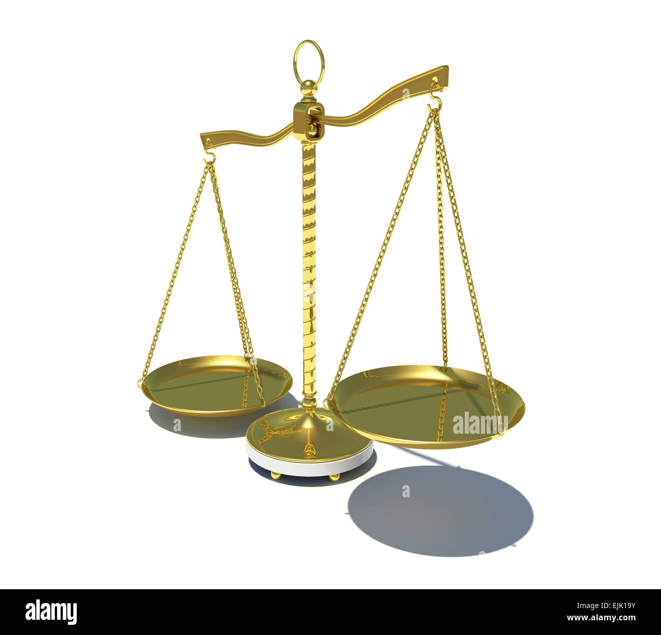 Gold beam balance with shadow. Perspective view. Isolated Stock Photo ...