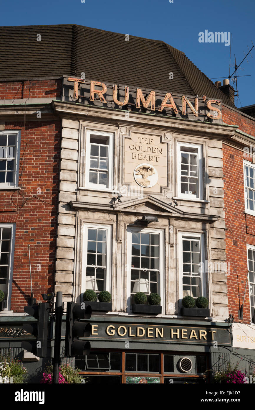 Golden Heart Pub, Commercial Street, Spitalfields, London Stock Photo ...