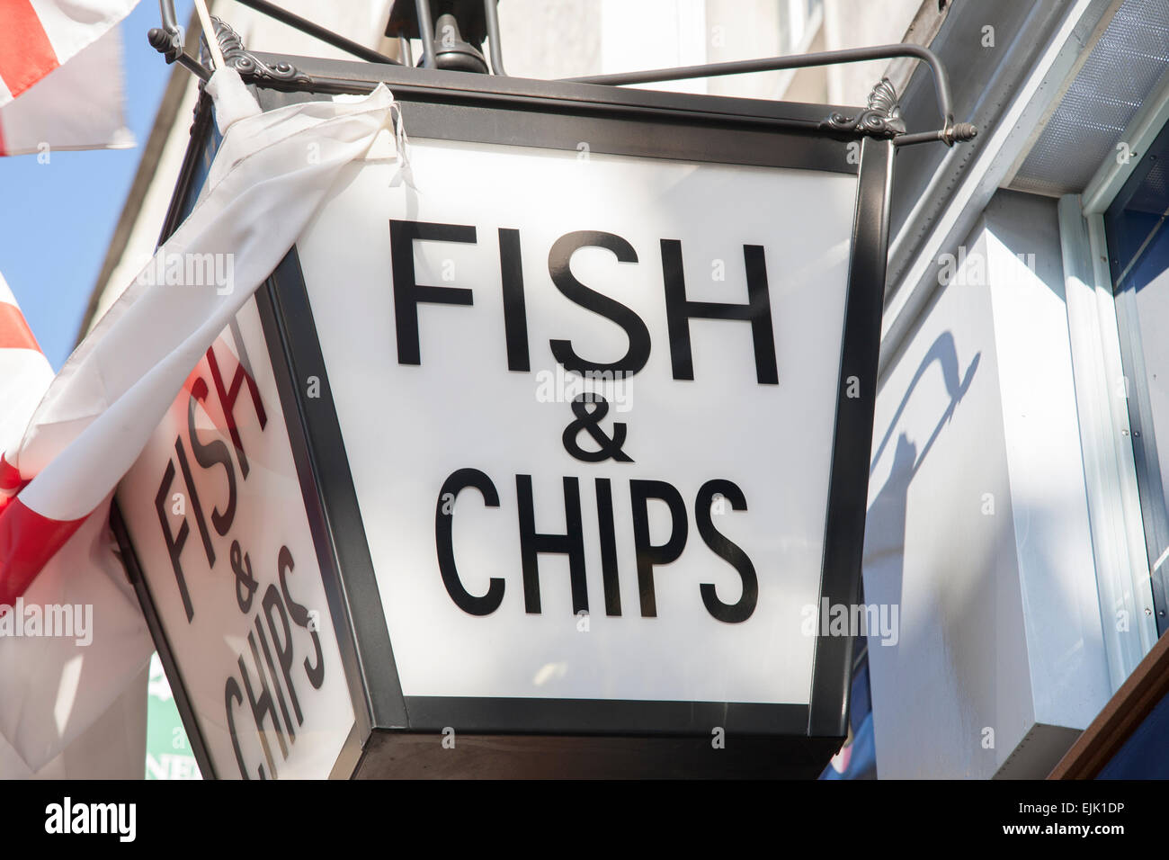 Fish and Chip Shop Sign Stock Photo - Alamy