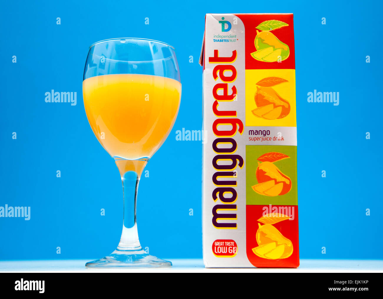 Mangogreat brand mango fruit juice, London Stock Photo - Alamy