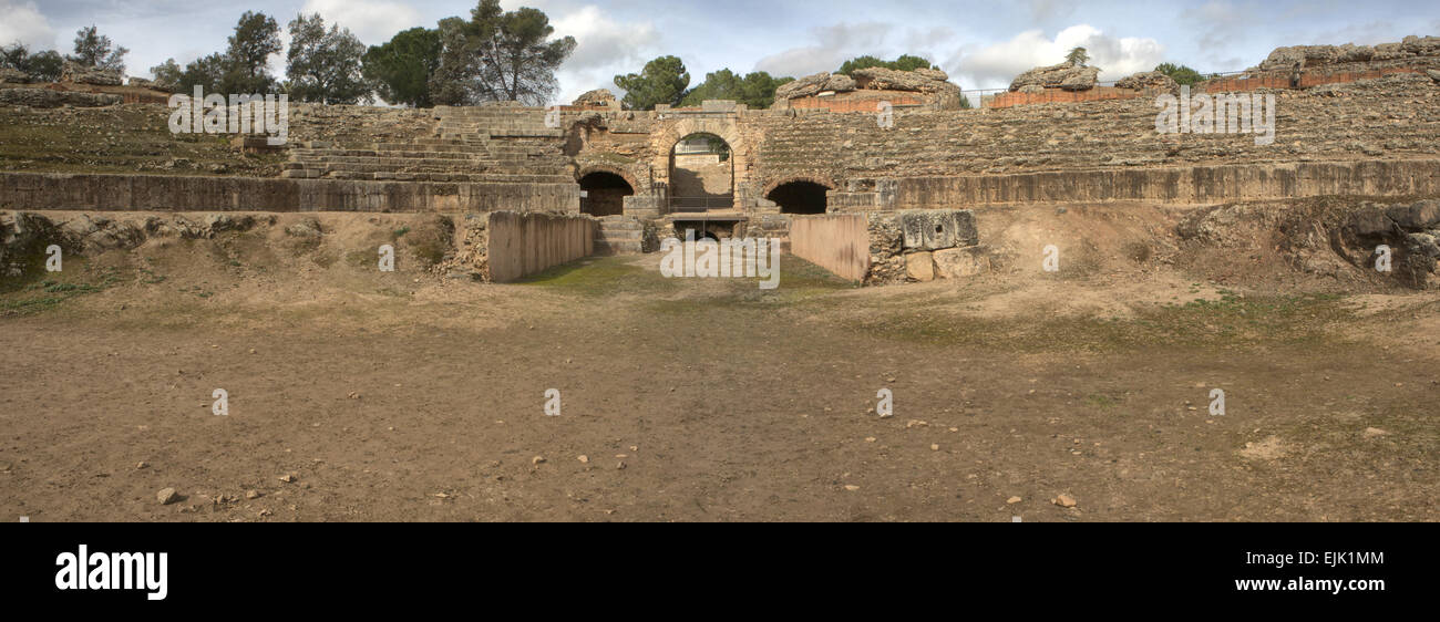 The Amphitheatre of Merida, was built in the roman colony of Emerita ...