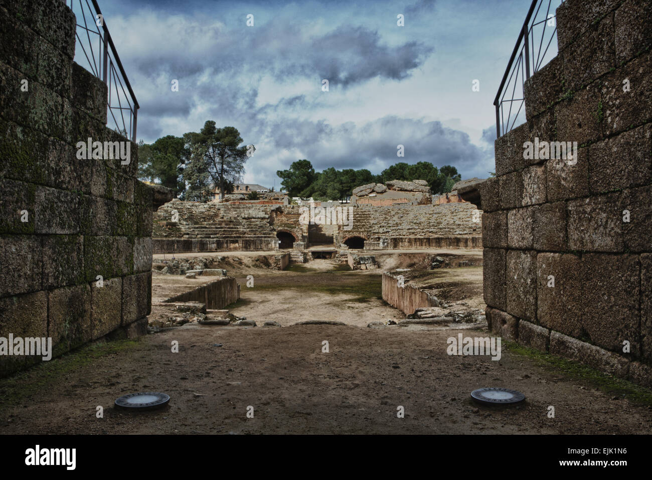 The Amphitheatre of Merida, was built in the roman colony of Emerita ...