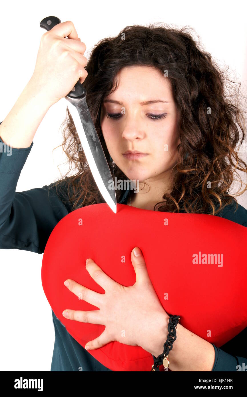 Lady broken heart Stock Photo - Alamy