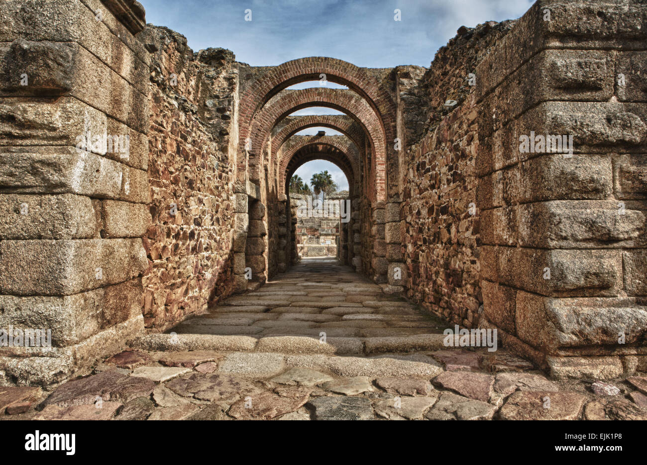 The Amphitheatre of Merida, was built in the roman colony of Emerita ...