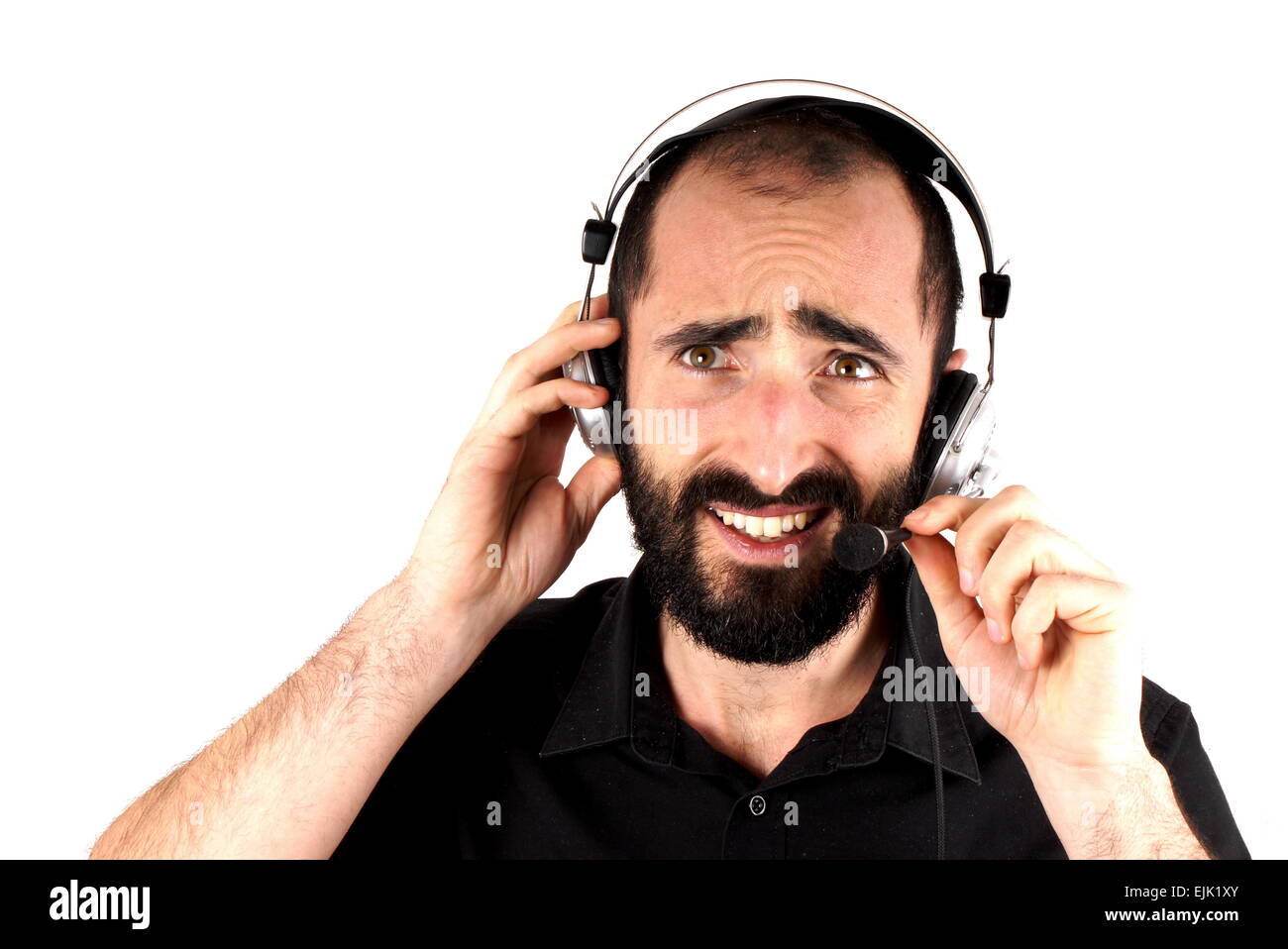 Angry call centre operator hi-res stock photography and images - Alamy