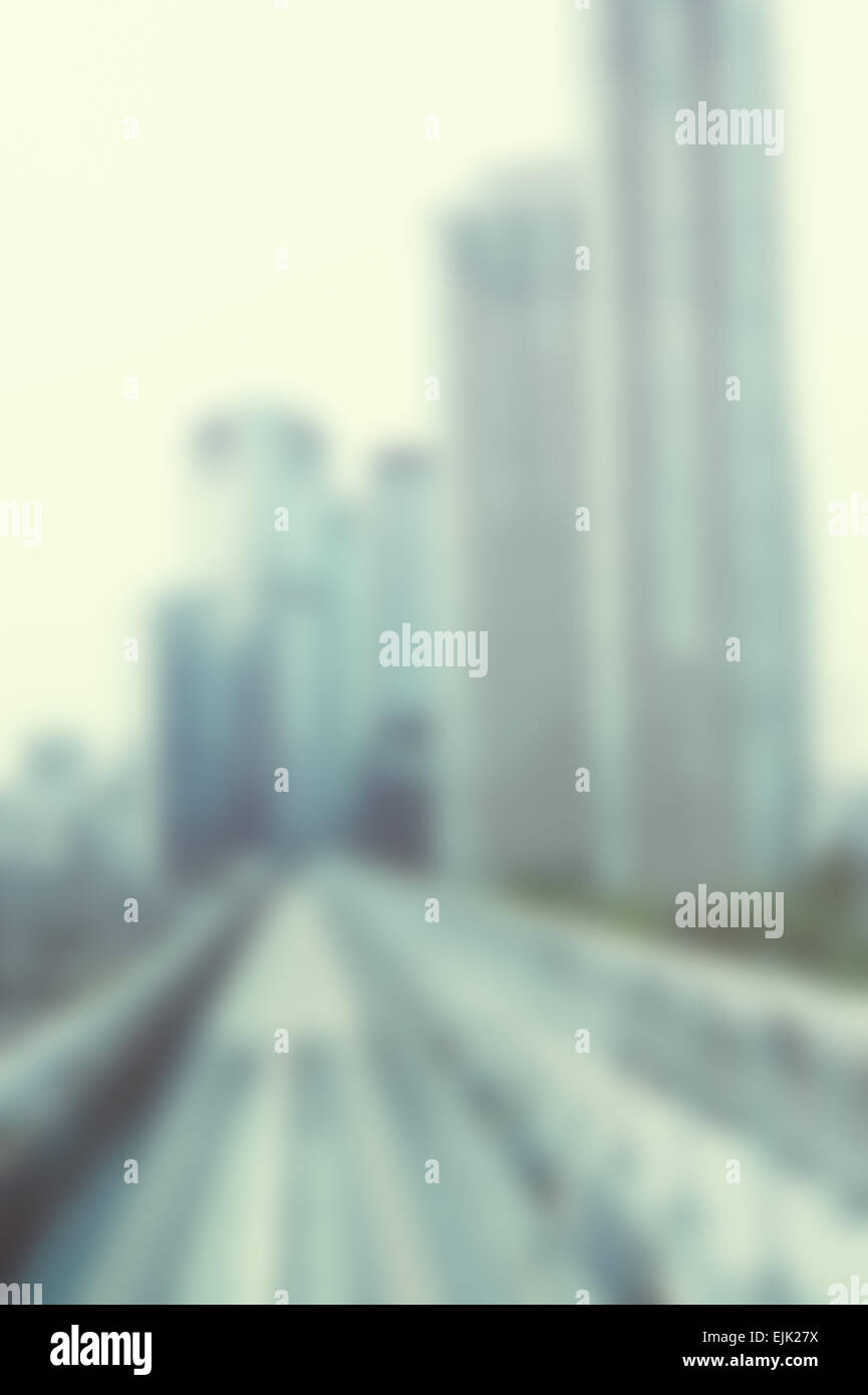 Blurred background of tracks and skyscrapers. Suitable background for ...