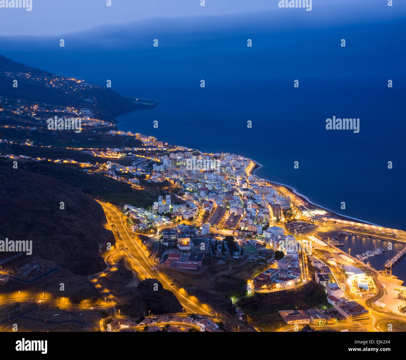 Beautiful cityscape of Santa Cruz (La Palma, Spain) at night Stock ...