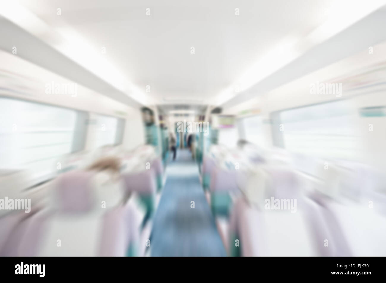 Blurred background of train carriage interior. Suitable as a background ...