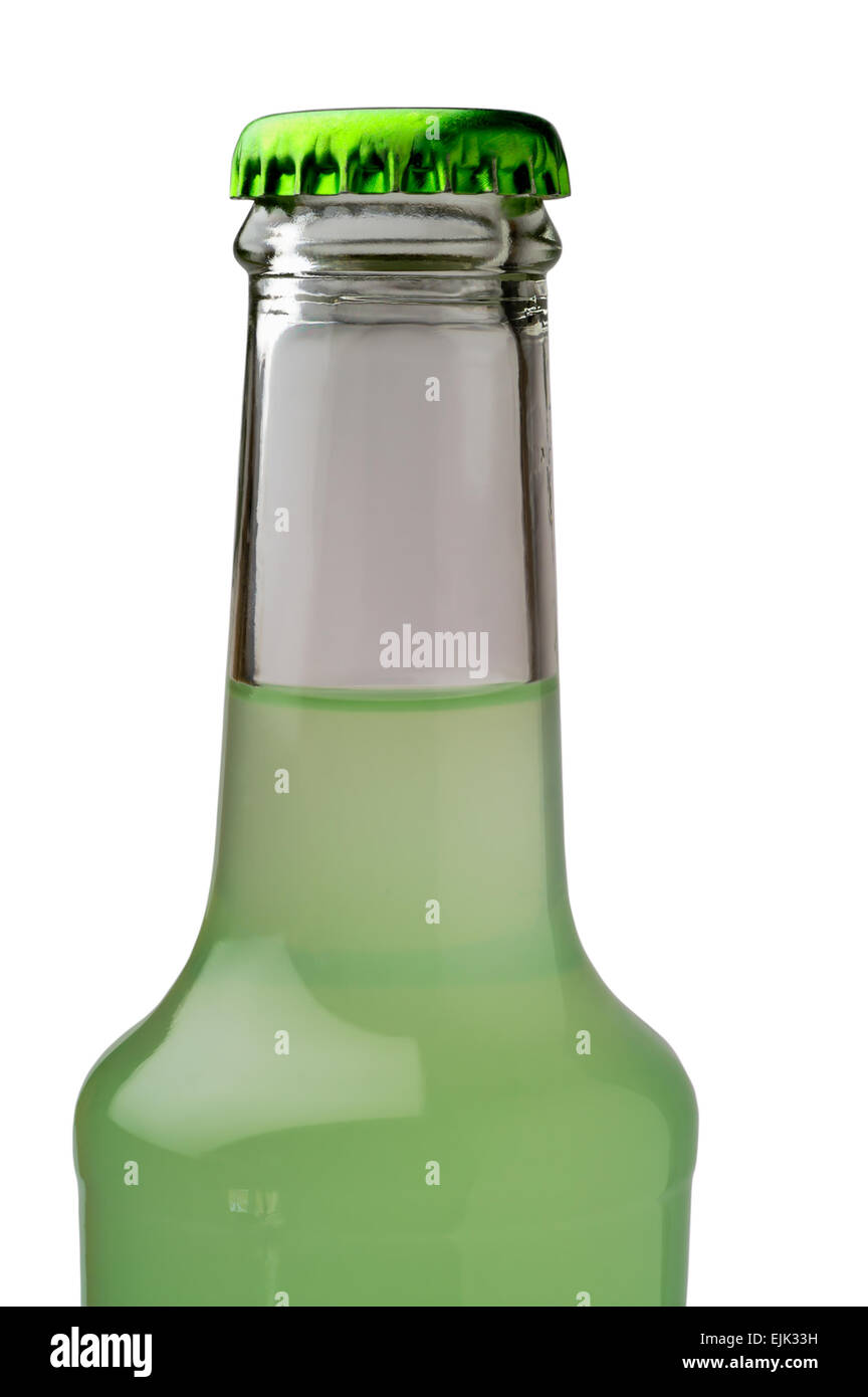 Lime drink bottle closeup with clipping path close-up Stock Photo - Alamy