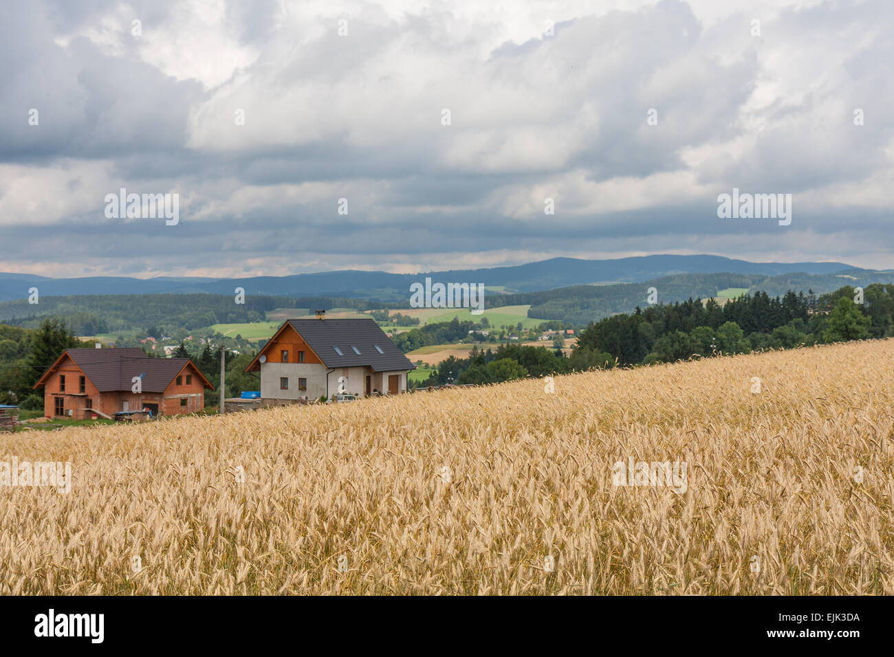 Rural landscape with cloudscape in Czech Republic Stock Photo - Alamy