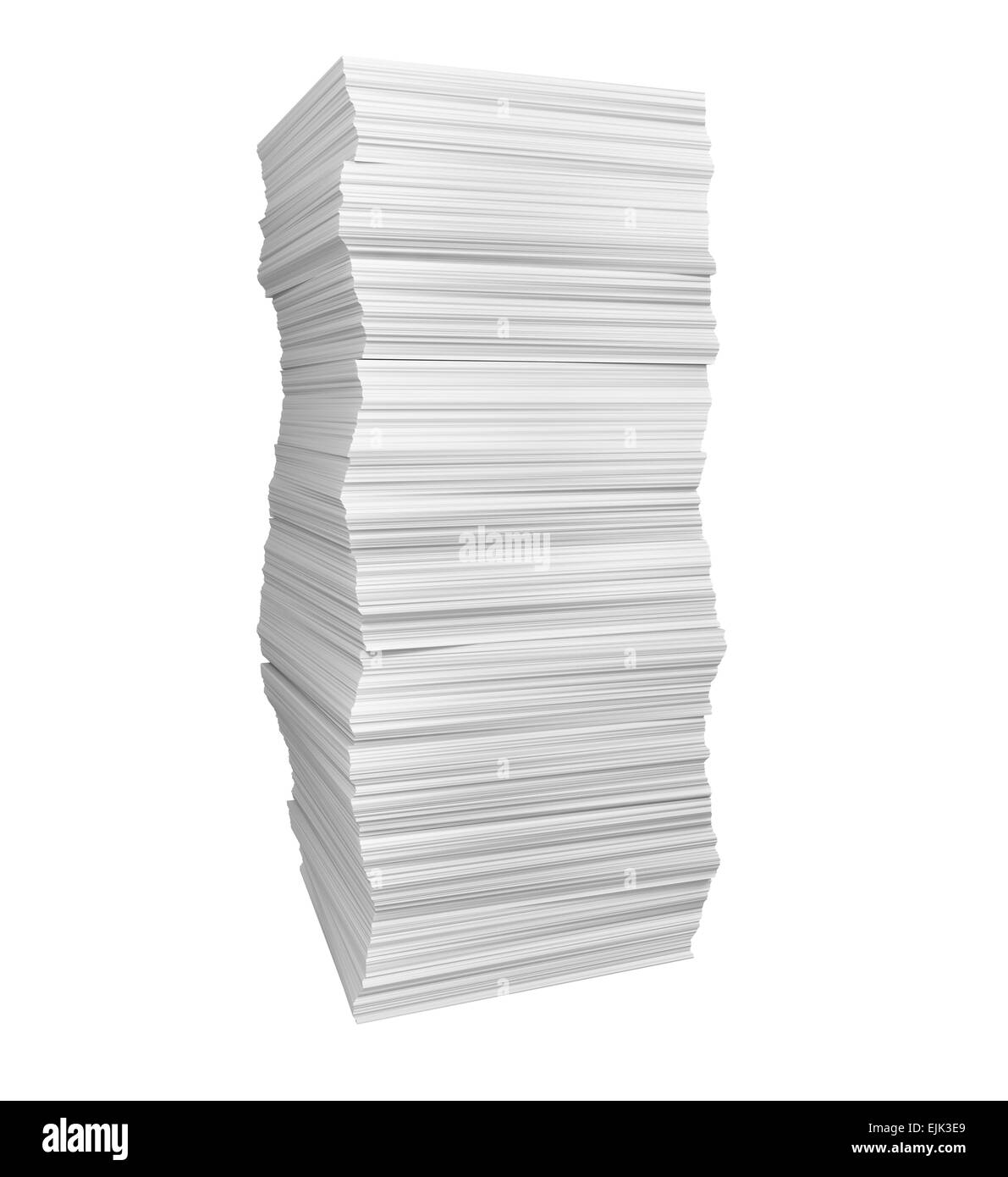 Stack of papers on white background, 3d illustration Stock Photo - Alamy