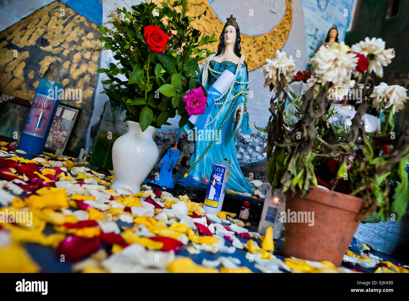 An Afro-Brazilian religious statue, representing a god (orixas), is ...
