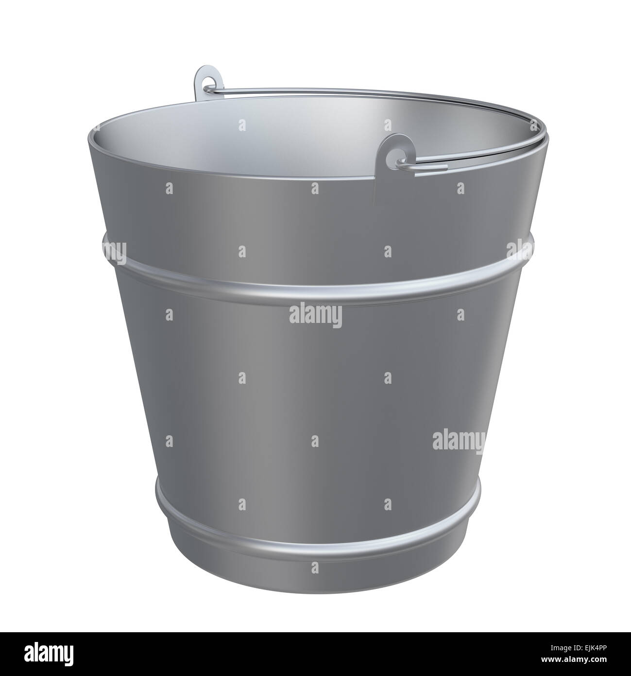 Metal bucket. Front view. Isolated Stock Photo - Alamy