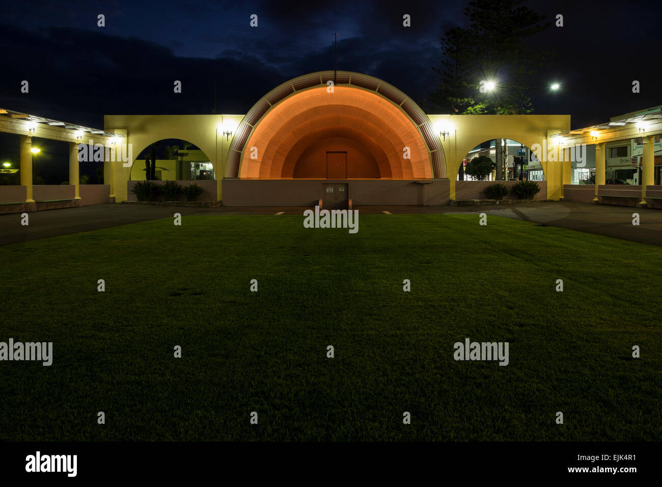 The Sound Shell in the Marine Parade Gardens, Napier, New Zealand Stock ...