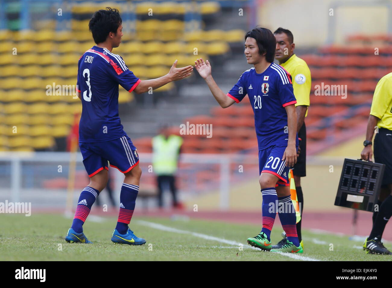 Shah Alam, Malaysia. 27th Mar, 2015. (L-R) Wataru Endo, Shinya Yajima ...