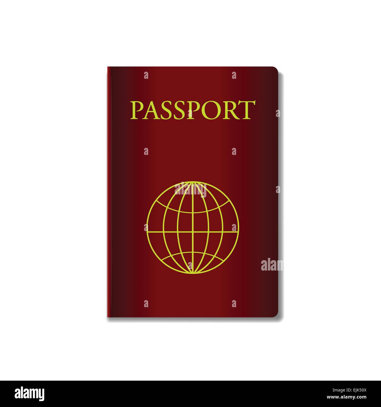 colorful illustration with red passport on a white background Stock ...