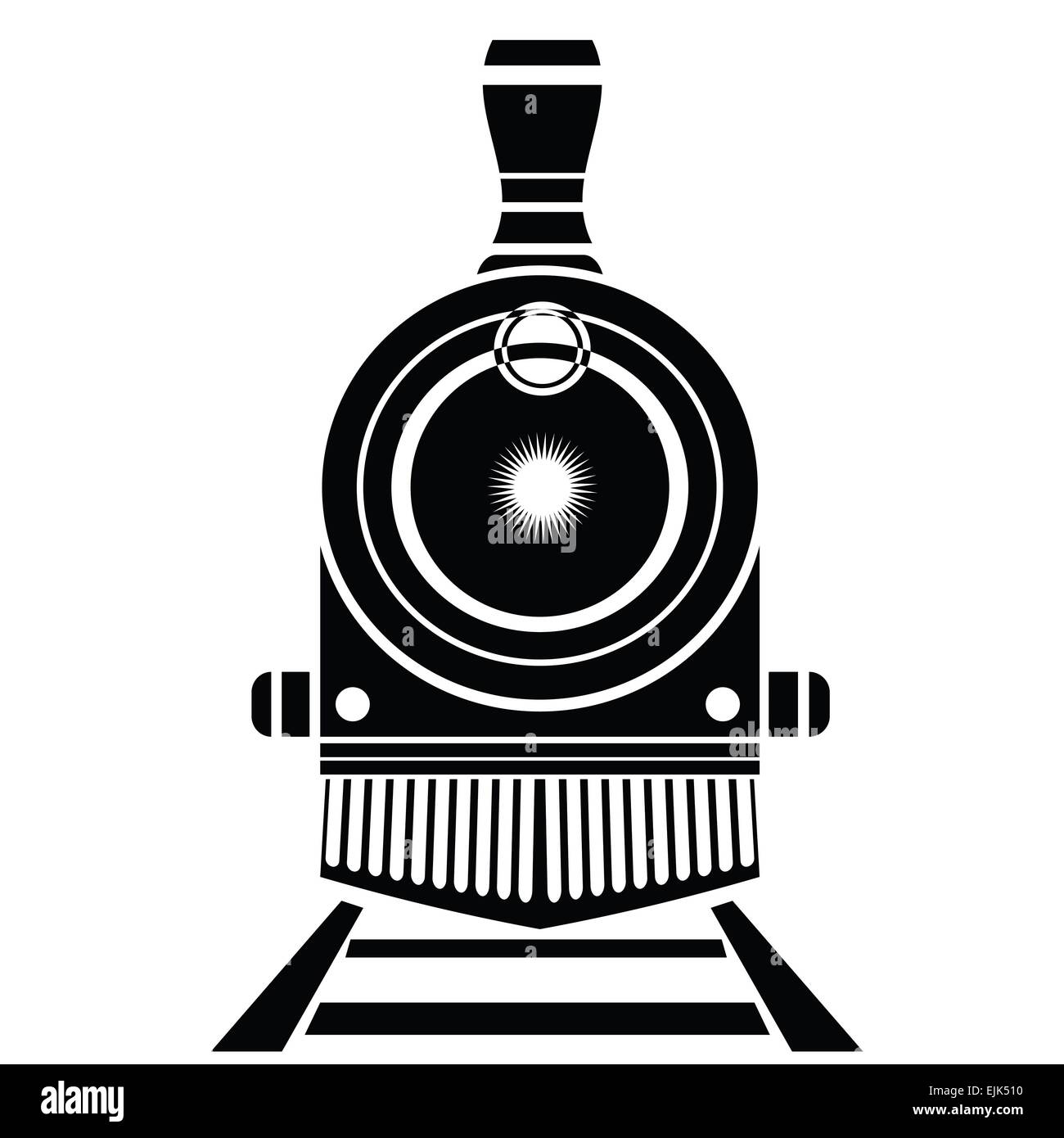 illustration with old train icon on a white background Stock Photo - Alamy