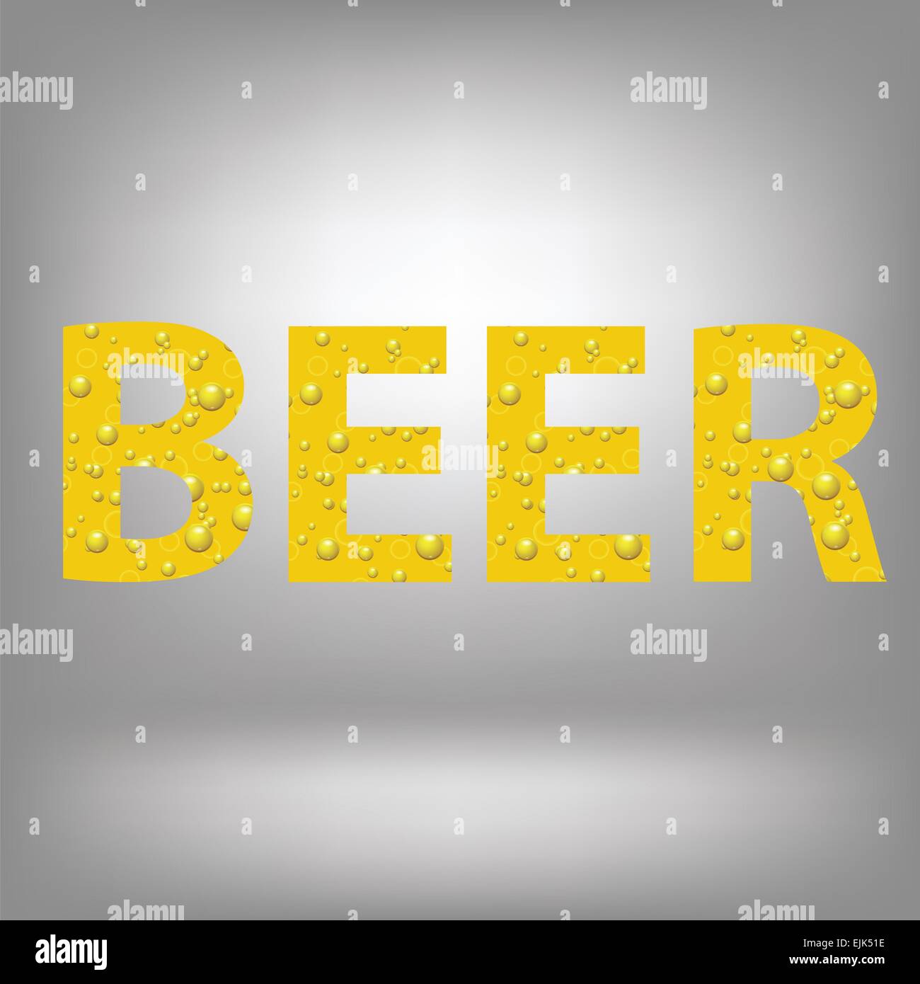 colorful illustration with beer letters on a grey background Stock ...