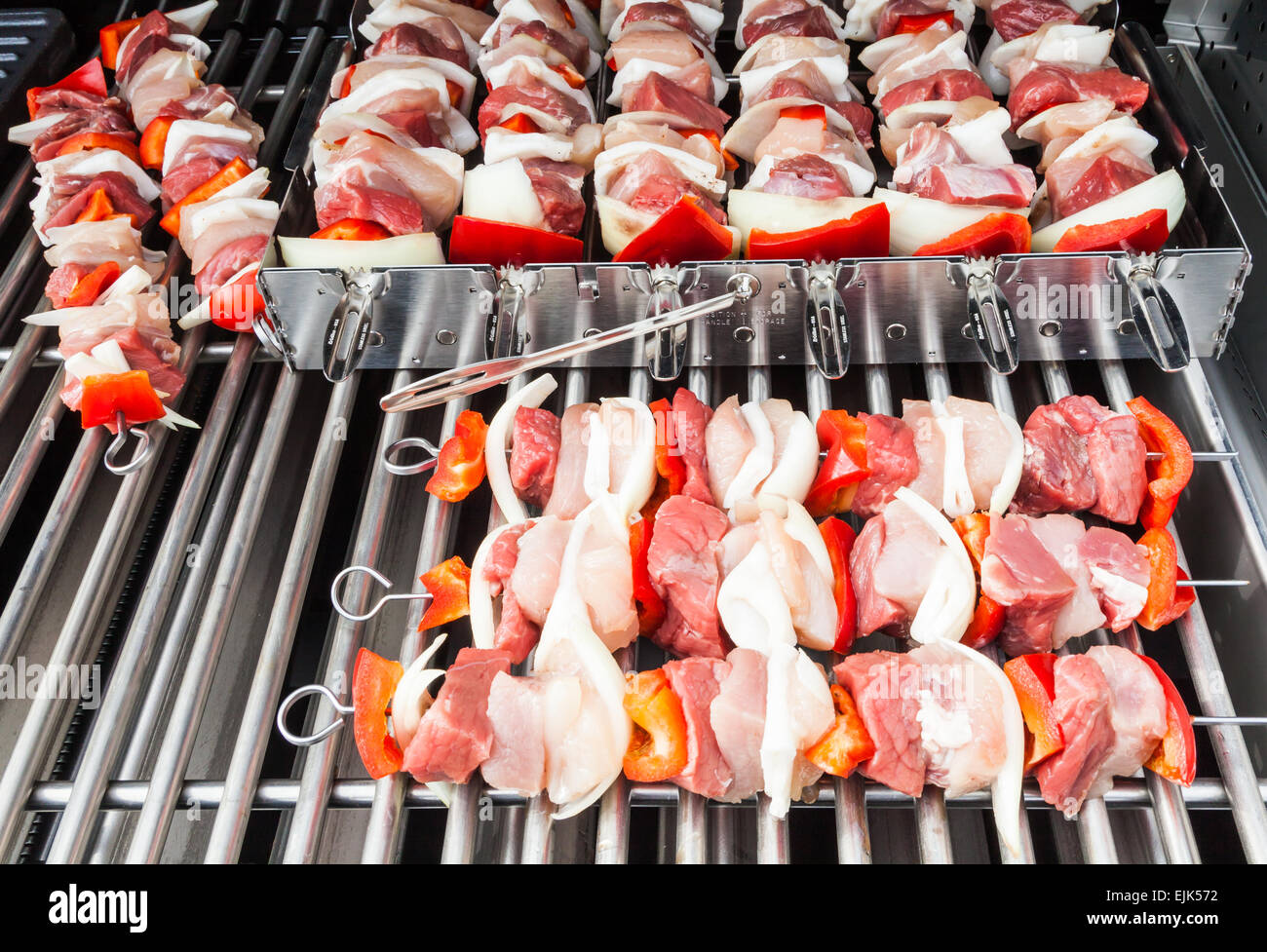 Detail of meat preparation for a barbecue Stock Photo - Alamy