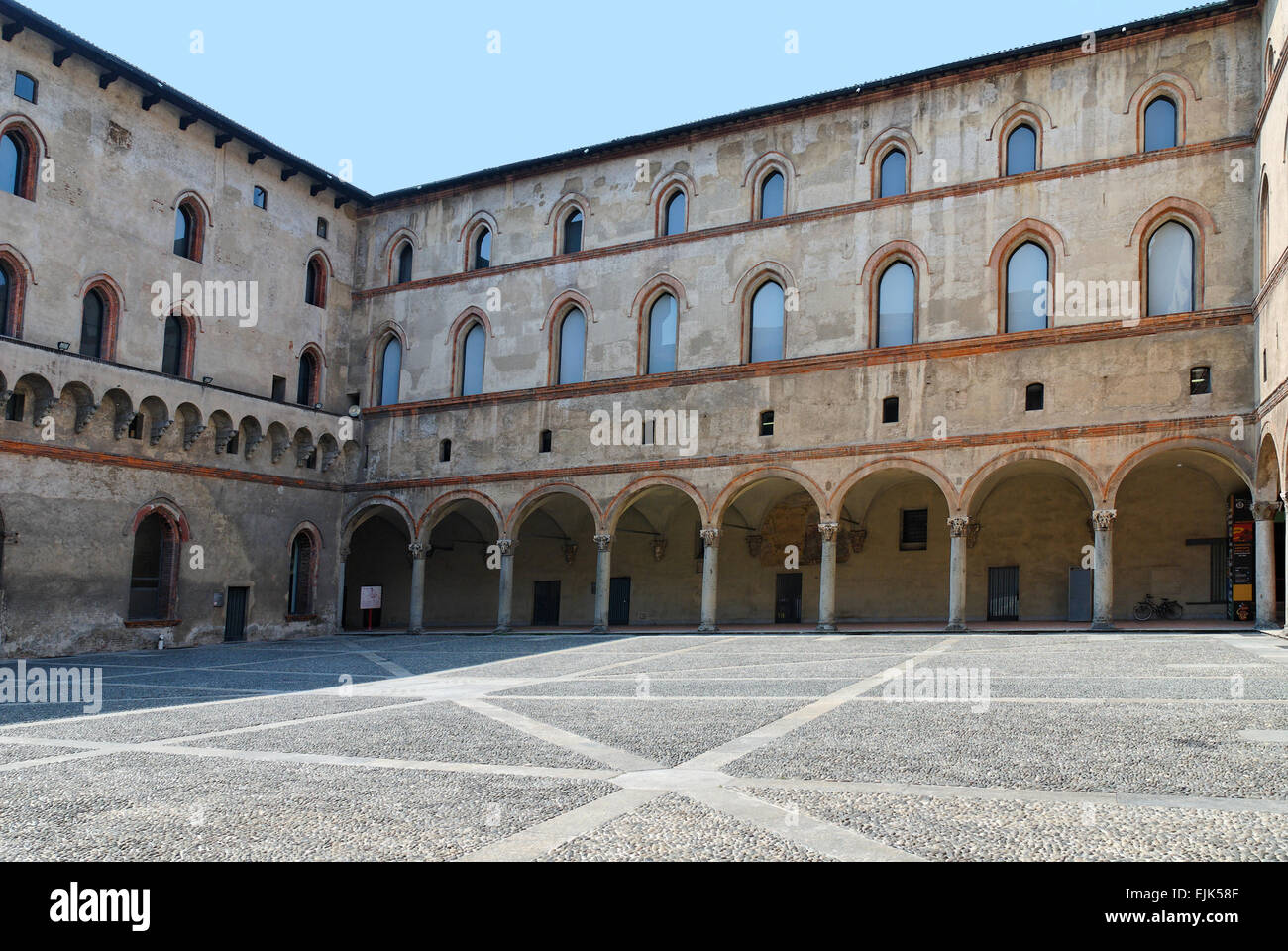 Medieval castle piazza - Piazza Castello Sforzesco - Milan - Italy ...