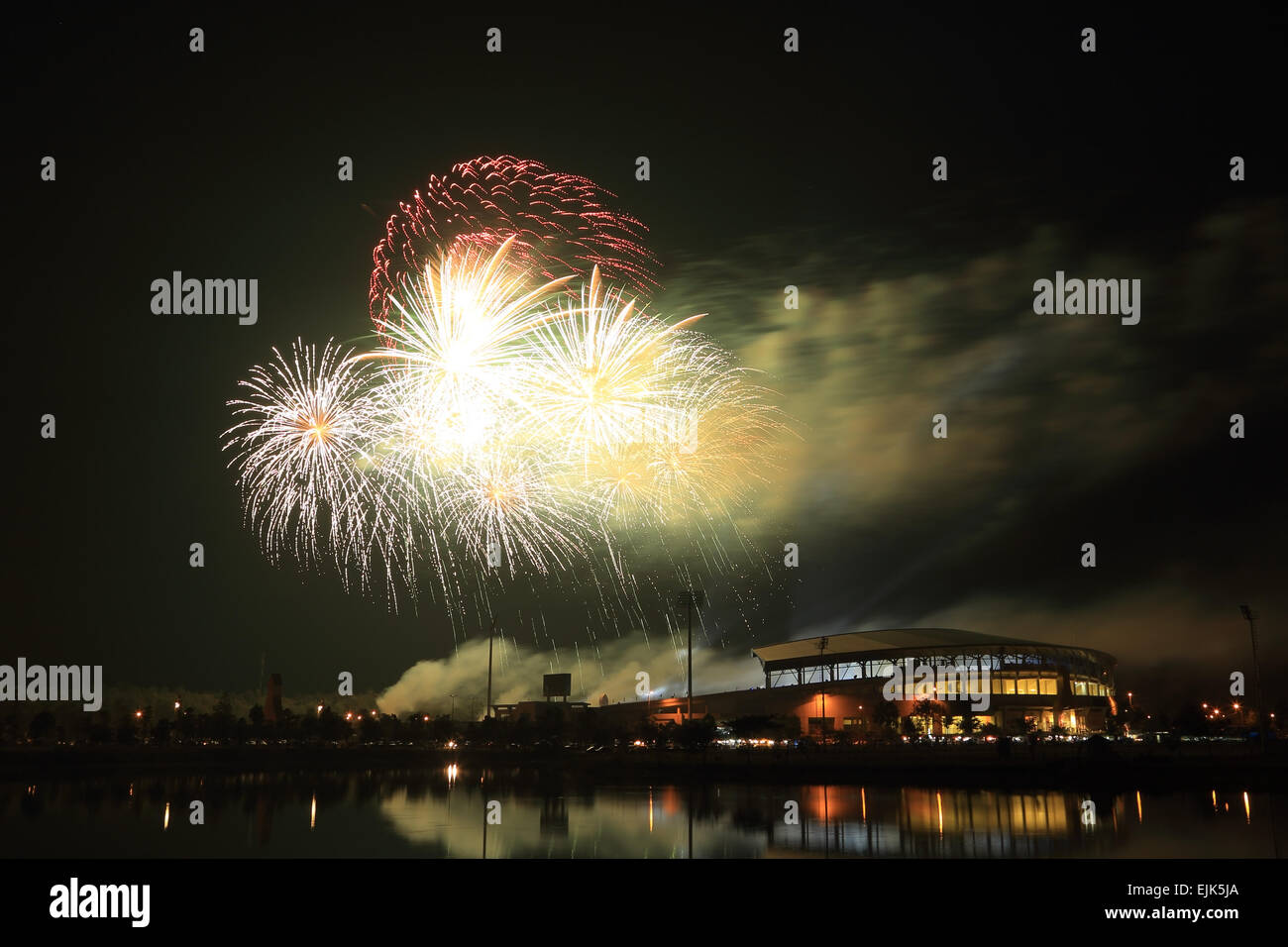 Sport opening celebration fireworks hi-res stock photography and images ...