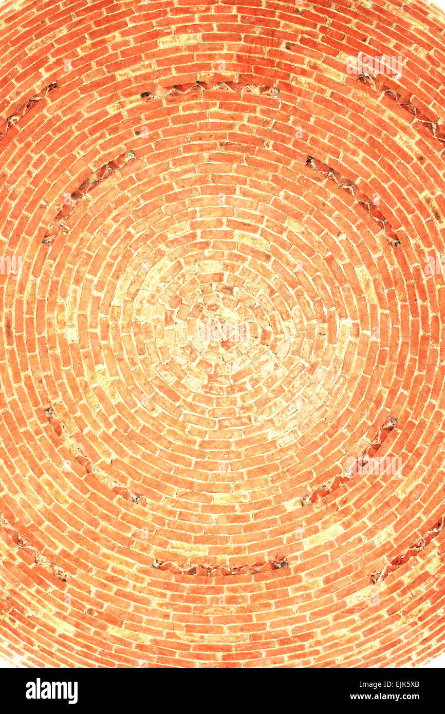 Brick dome inside. Dome is made of red brick. Circular brickwork Stock ...