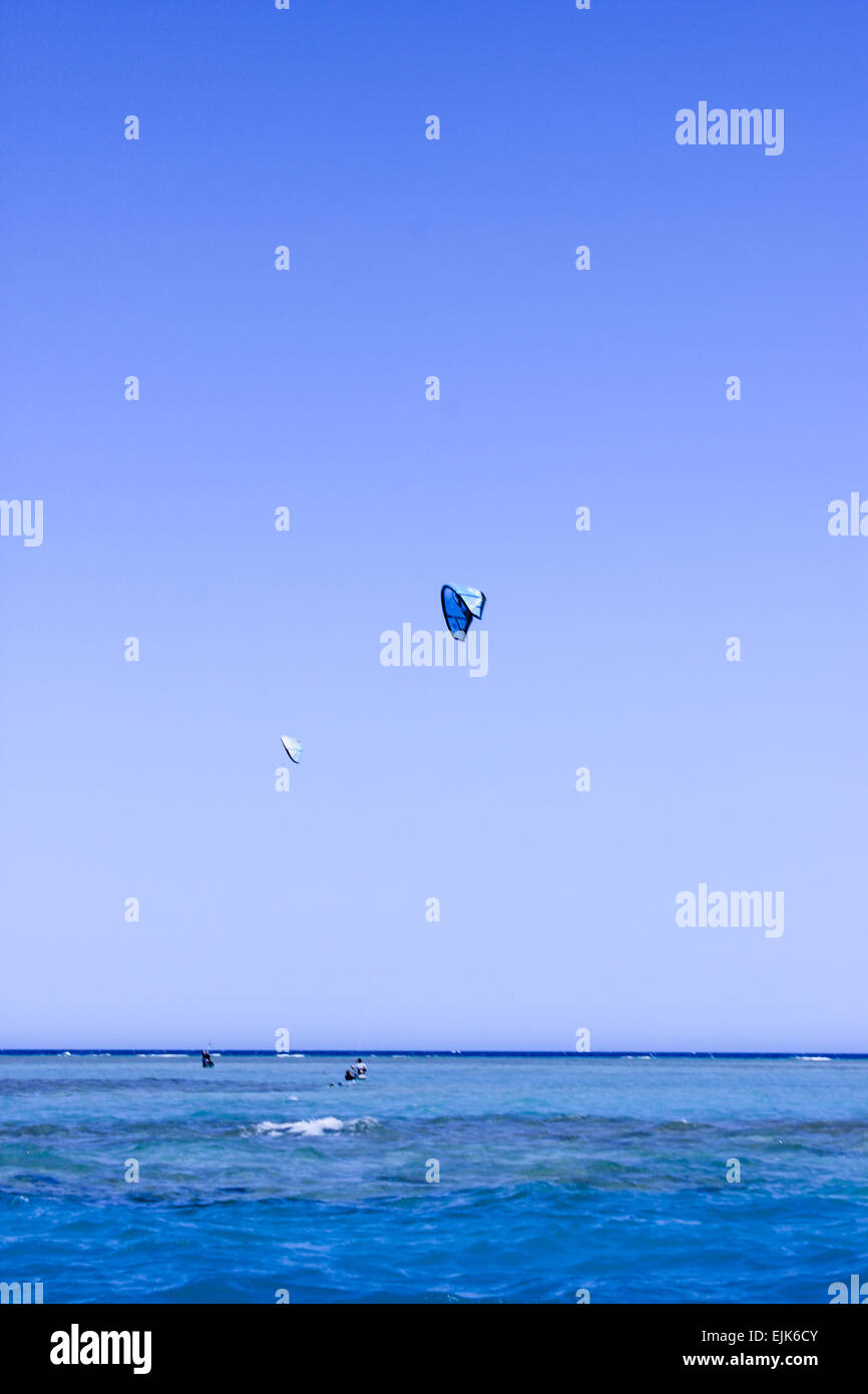Parasail on Blue Sky Background Stock Photo - Alamy