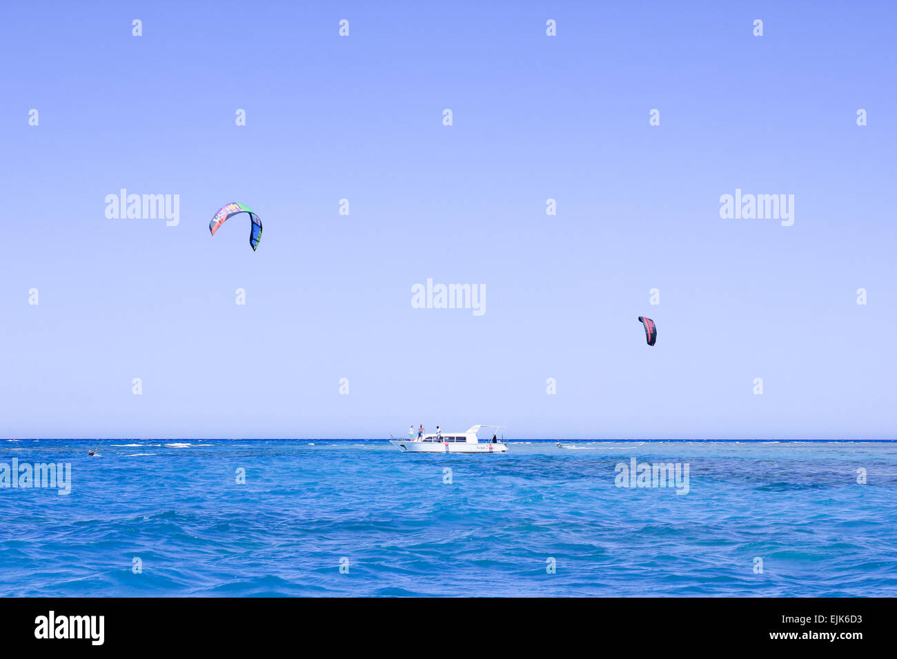 Parasail on Blue Sky Background Stock Photo - Alamy