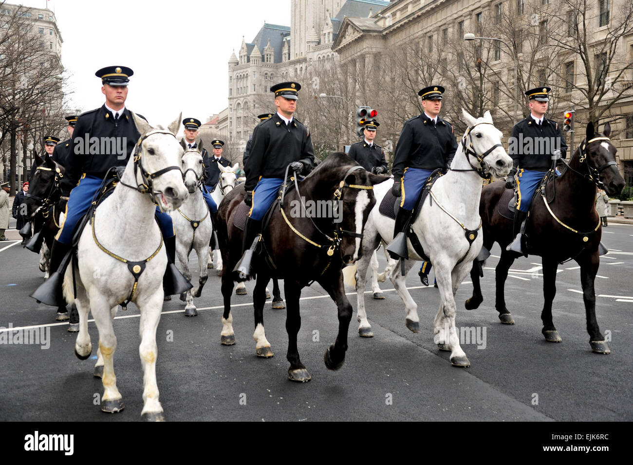 U.S. Army 3rd U.S. Infantry Regiment Caisson Platoon marches down ...