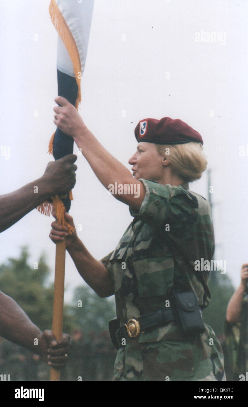 Brig. Gen. Ann Dunwoody passes the guidon of the 1st Corps Support ...
