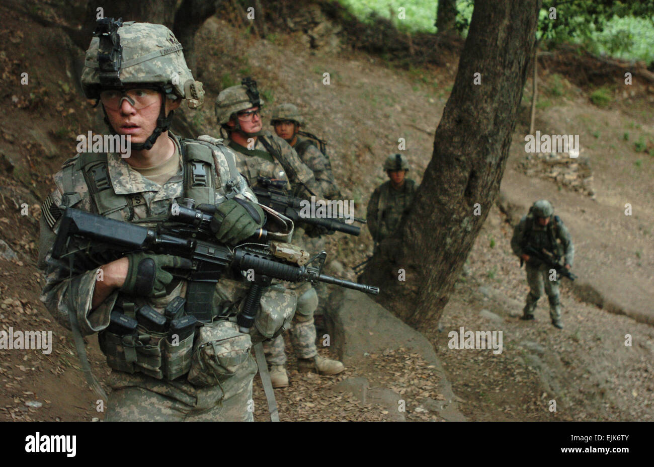 U.S. Army Sgt. Matthew Roberts, along with fellow members of Company B ...