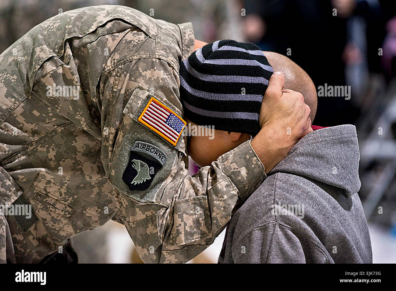 Soldiers say their final goodbyes during a farewell ceremony on ...