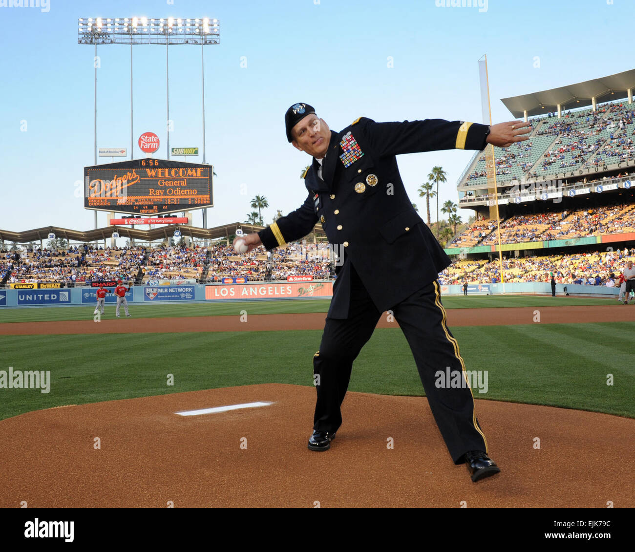 Gen. Raymond T. Odierno, chief of staff of the U.S. Army, throws a ...