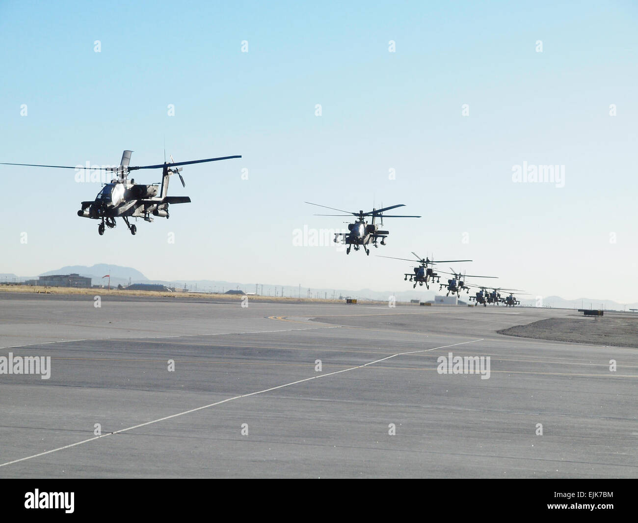 Eight AH-64 Apache Helicopters with Charlie Company, 1st Battalion ...