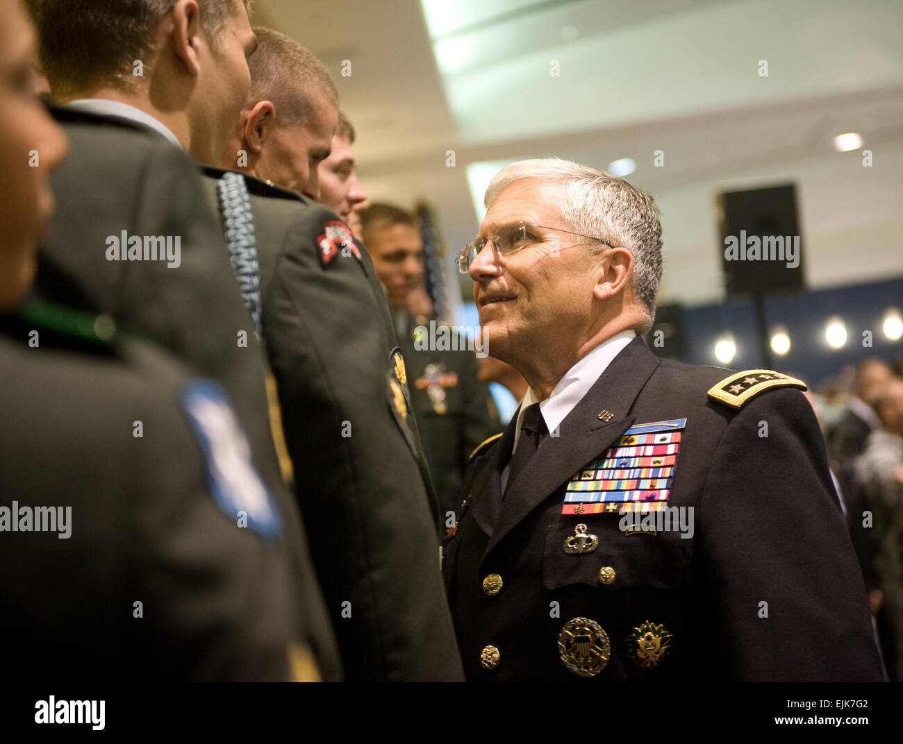 Army Chief of Staff Gen. George W. Casey Jr. greets competitors from ...