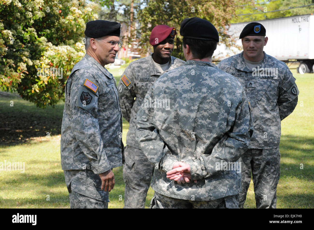 Gen. George W. Casey, visits with non-commissioned officers during a ...