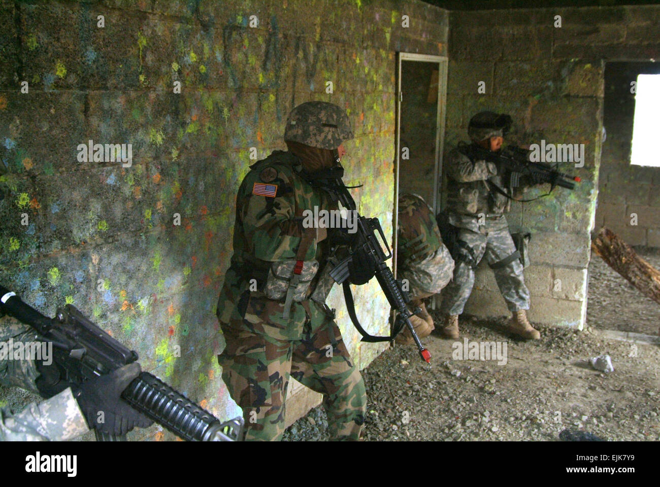 U.S. Army Soldiers from the 501st Military Police Company clear a ...