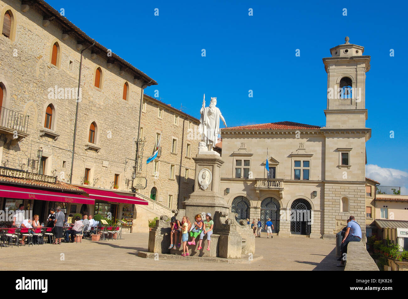 San Marino. Piazza della Liberta, Monte Titano. Republic of San Marino ...