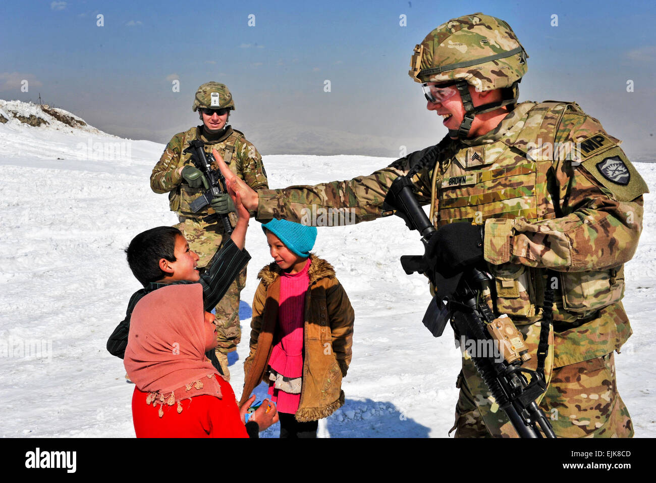 U.S. Forces Afghanistan Force Protection Team member Sgt. David Brown ...